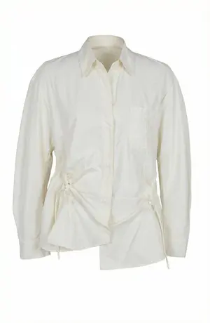 MODENAIRE Side Drawstring Detail Button-up Shirt