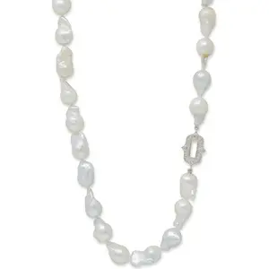 Anzie Gothic Cultured Pearl Necklace - Silver