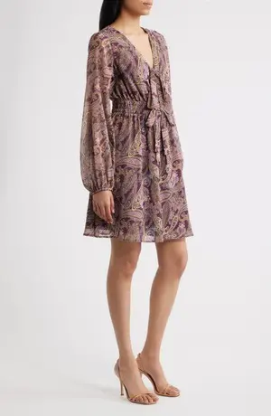 Sam Edelman Paisley Tie Neck Minidress