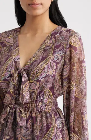 Sam Edelman Paisley Tie Neck Minidress