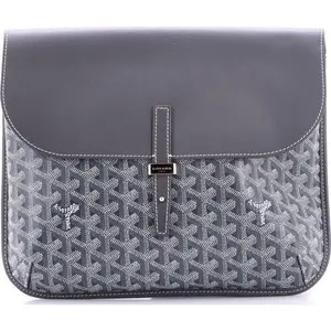 Goyard Coursier Messenger Bag Coated Canvas And Leather - Grey