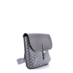 Goyard Coursier Messenger Bag Coated Canvas And Leather - Grey