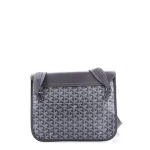 Goyard Coursier Messenger Bag Coated Canvas And Leather - Grey