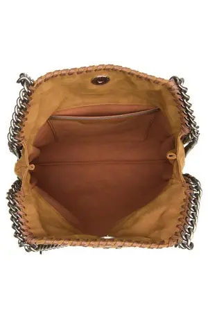 Stella McCartney Mini Falabella Studded Faux Suede Tote - Brandy