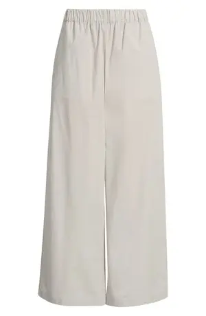 Eileen Fisher Stretch Cotton Poplin Wide Leg Ankle Pants
