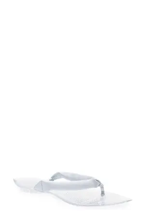 Alaïa Padded Thong Sandals - Argent