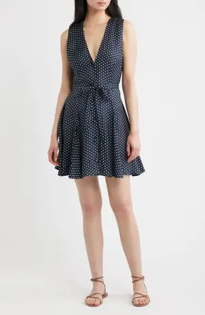 DÔEN Aubrey Silk Blend Minidress - Hepburn Dot