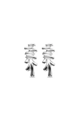UNODE50 Sterling Plated Earrings With Several Tubes - Silver