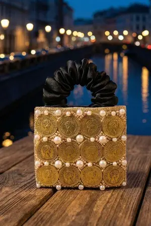 HAIR DRAMA CO. Embellished Coin Ponytail Holder
