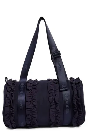 DAMSON MADDER Brooke Frill Barrel Bag - Navy