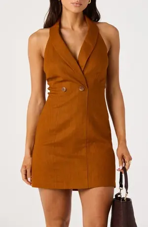Astr The Label Rosemarie Linen & Cotton Minidress