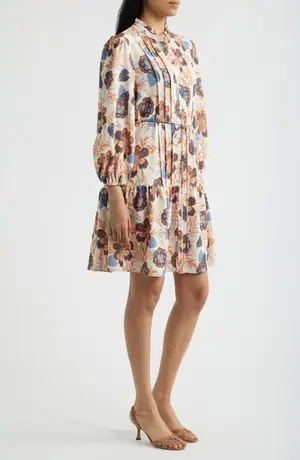 Julia Jordan Floral Ruffle Neck Shirtdress