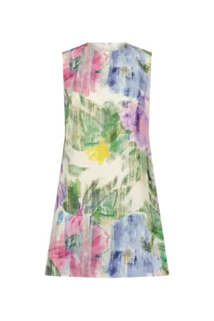 Lela Rose Ikat Floral Cotton Kelly Dress - Peony Multi