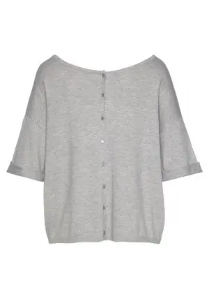 LASCANA Oversized Reversible Pullover Sweater - Grey