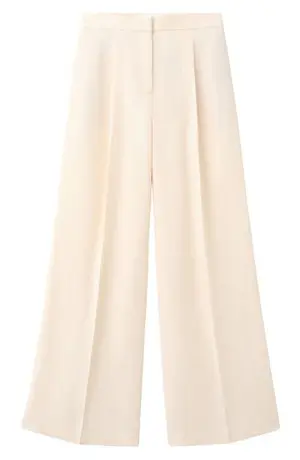 Mango Mariana Wide Leg Pants - Ecru