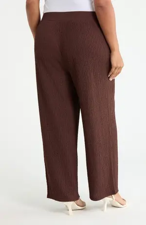 Jones New York Textured Wide Leg Pull-on Ankle Pants