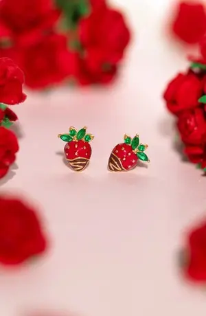 GIRLS CREW Chocolate Strawberry Stud Earrings