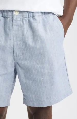 WAX LONDON Stripe Cotton Linen Shorts