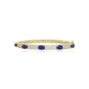 THE LOVERY FINE JEWELRY Cz Pave Station Bangle - Lapis