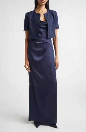 St. John Monroe Liquid Satin Camisole Top - Midnight