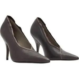 ALLSAINTS Vera Leather Stiletto Pumps - Dark Brown