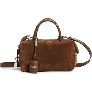 Max Mara Small Boston Suede Top Handle Bag - Cocoa