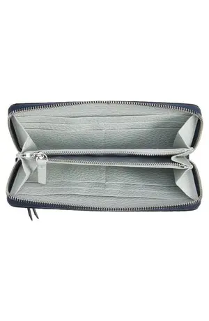 MAISON MARGIELA Leather Continental Wallet - Navy/grey