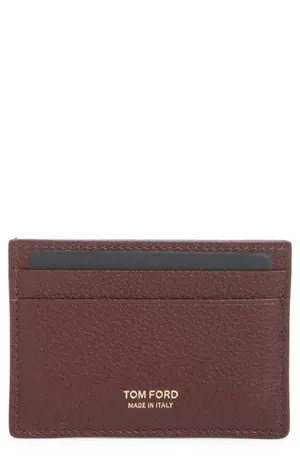TOM FORD Grained Leather Card Case - Lost Cherry