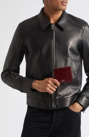 TOM FORD Lizard Embossed T-line Classic Bifold Wallet