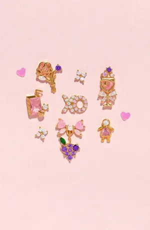 GIRLS CREW Rosé All Day Set Of 4 Stud Earrings