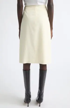 JIL SANDER Wool Sablé Pleated Skirt