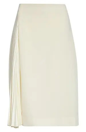 JIL SANDER Wool Sablé Pleated Skirt