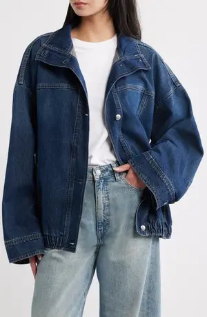 DL1961 Nara Relaxed Fit Denim Jacket With Drawstring Hem