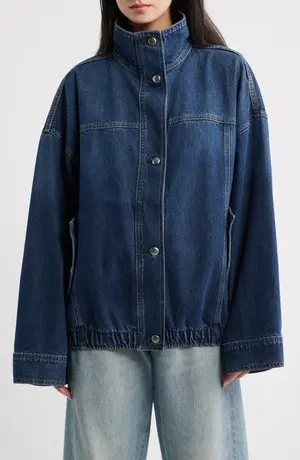 DL1961 Nara Relaxed Fit Denim Jacket With Drawstring Hem