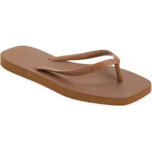 BRIZZA Square Toe Flip Flop - Brownie