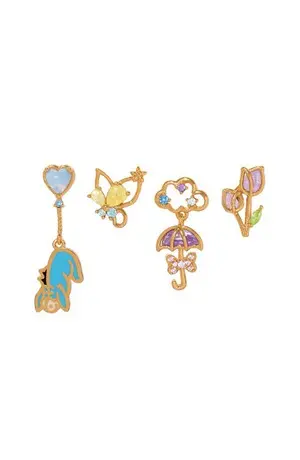 GIRLS CREW Disney Eeyore Set Of 4 Stud Earrings - Gold