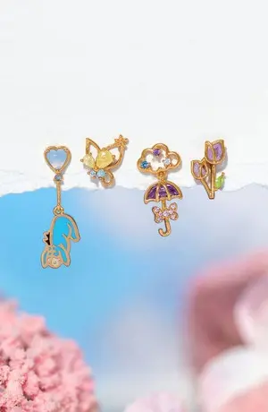 GIRLS CREW Disney Eeyore Set Of 4 Stud Earrings - Gold