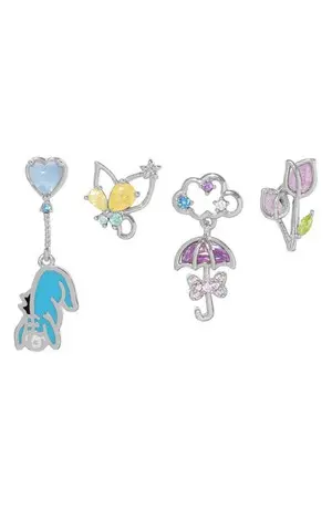 GIRLS CREW Disney Eeyore Set Of 4 Stud Earrings - Silver