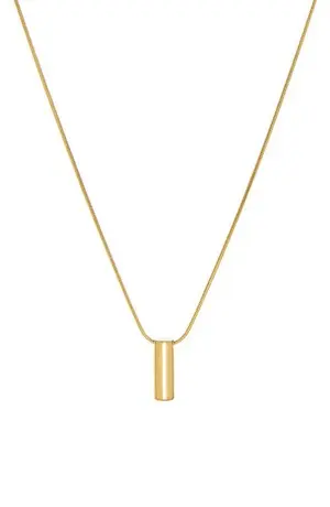 MARLYN SCHIFF Waterproof Cylinder Pendant Necklace - Gold