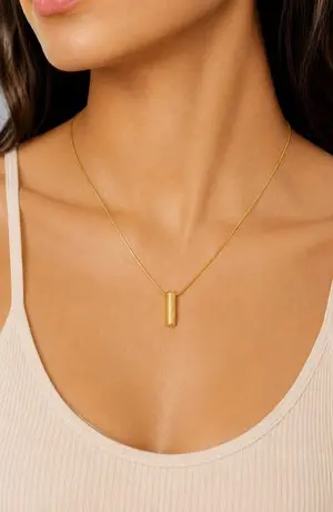 MARLYN SCHIFF Waterproof Cylinder Pendant Necklace