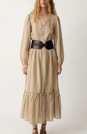 PER UNA BY M&S Stripe Long Sleeve Maxi Dress