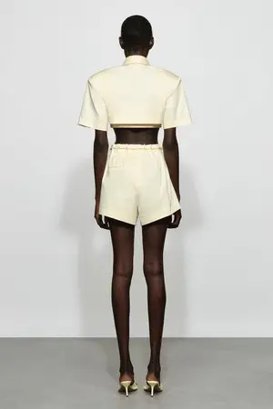 ET OCHS Calvin Cropped Shirt With Built-in Bralette