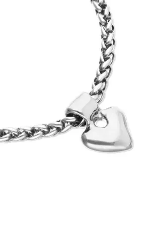 UNODE50 Sterling Chain Bracelet With Heart Charm
