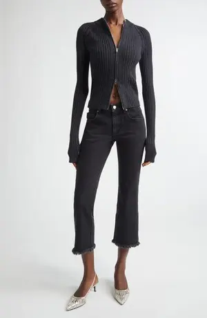 Isabel Marant Étoile Vice Merino Wool Blend Zip Cardigan