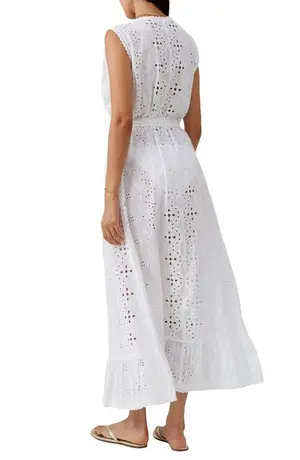 Melissa Odabash Marta Eyelet Cotton Maxi Cover-up Dress
