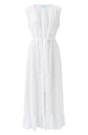 Melissa Odabash Marta Eyelet Cotton Maxi Cover-up Dress