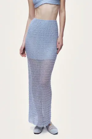 NOCTURNE Mesh Detail Maxi Skirt