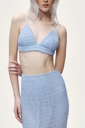 NOCTURNE Mesh Detail Maxi Skirt