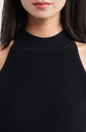 DL1961 Ribbed Mock Neck Sleeveless Top