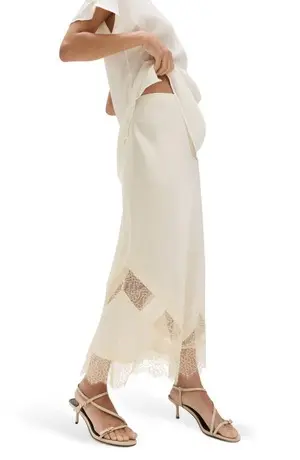 M&s Lace Inset Midi Slip Skirt